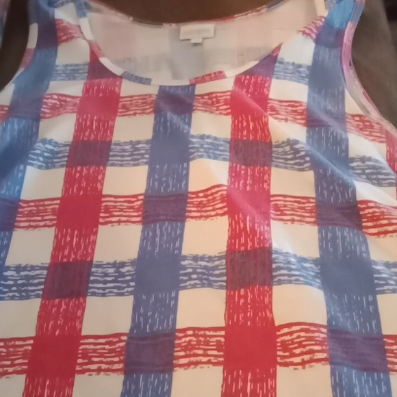 LuLaRoe | Tops | Must Bundle Red White And Blue Checkered Tank Size M ...